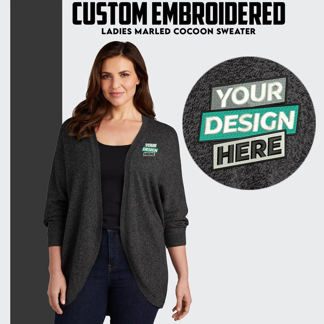 Customized Women Cardigans Custom Embroidery Logo Port Authority ...