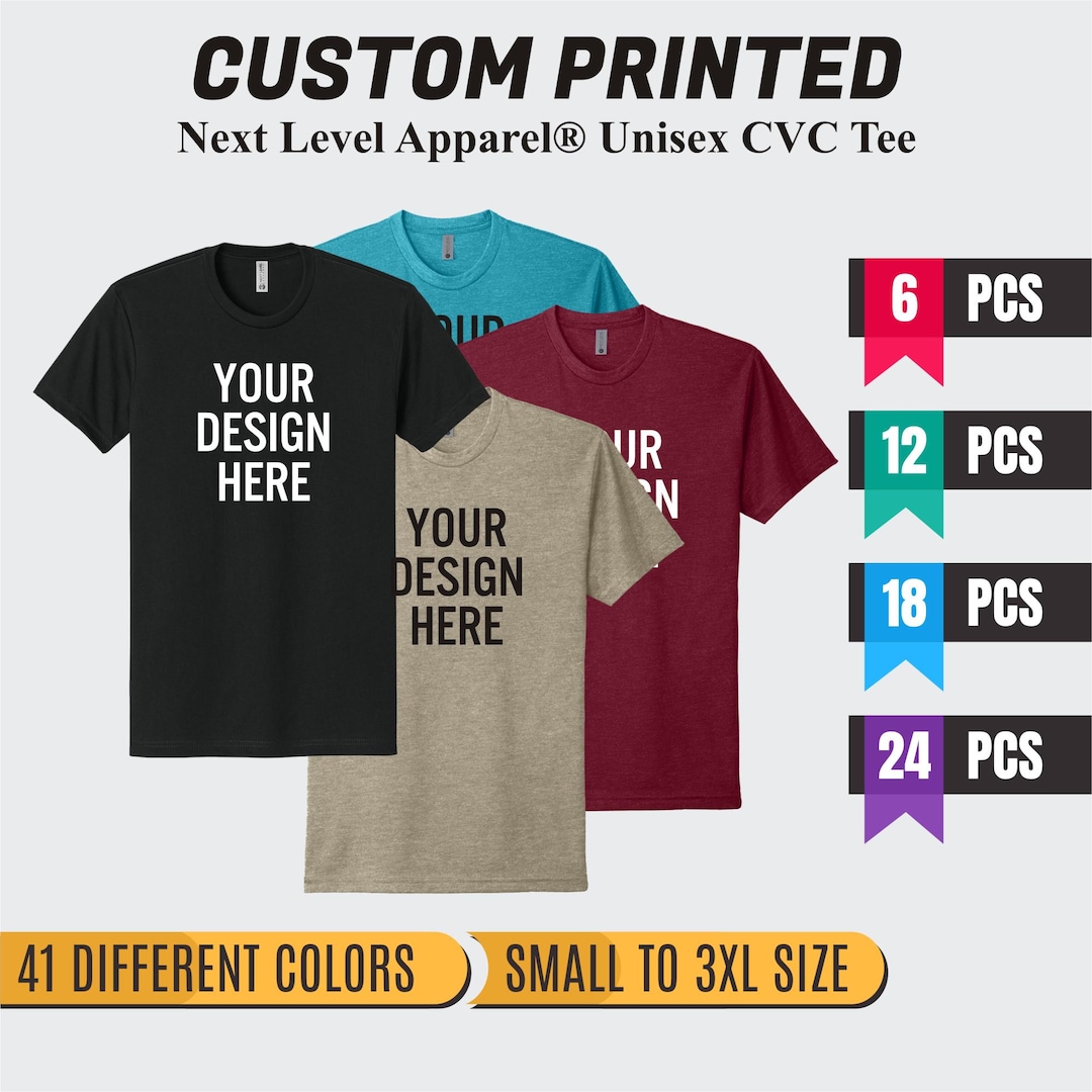 Custom Printed Next Level CVC Tee: Bulk Wholesale T-shirt - Etsy