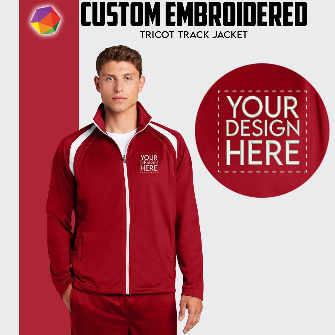 Sport-tek® Custom Embroidered Jacket, Custom Tricot Track Jacket ...