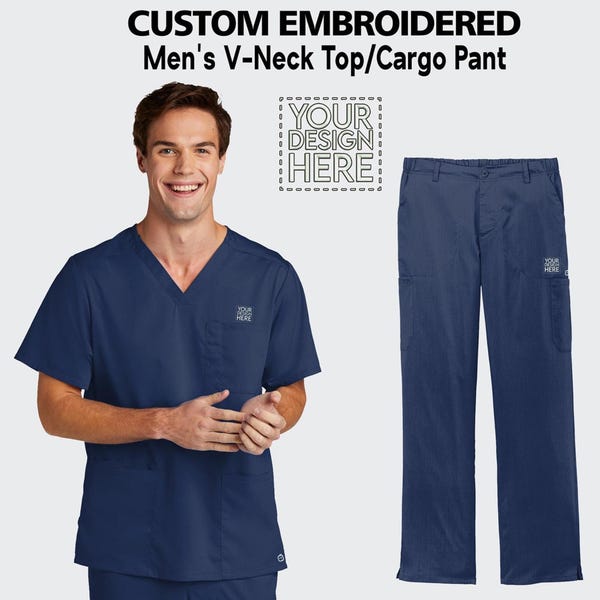 Monogrammed Scrubs - Etsy
