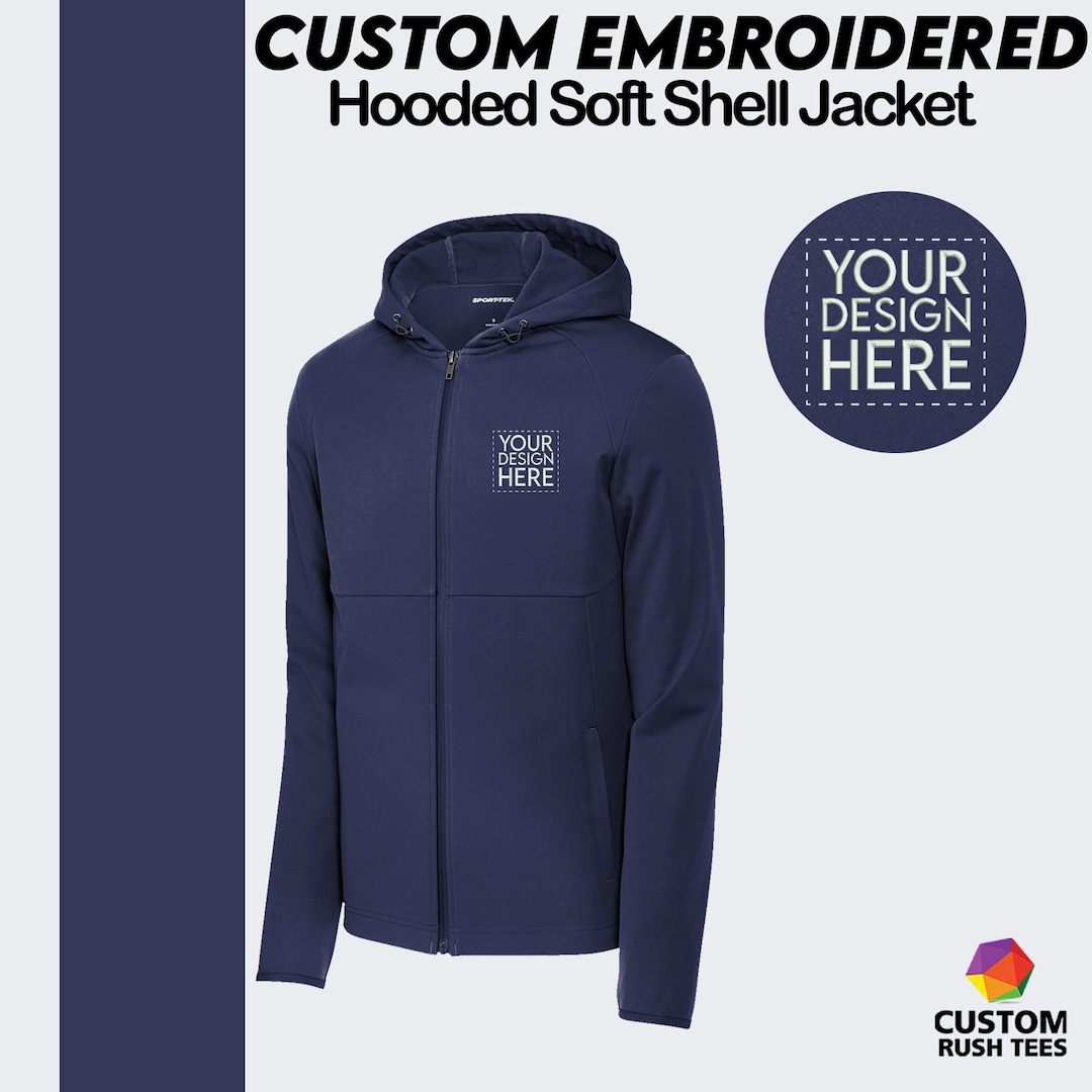 Sport-tek® Custom Hooded Soft Shell Jacket Custom Embroidered - Etsy