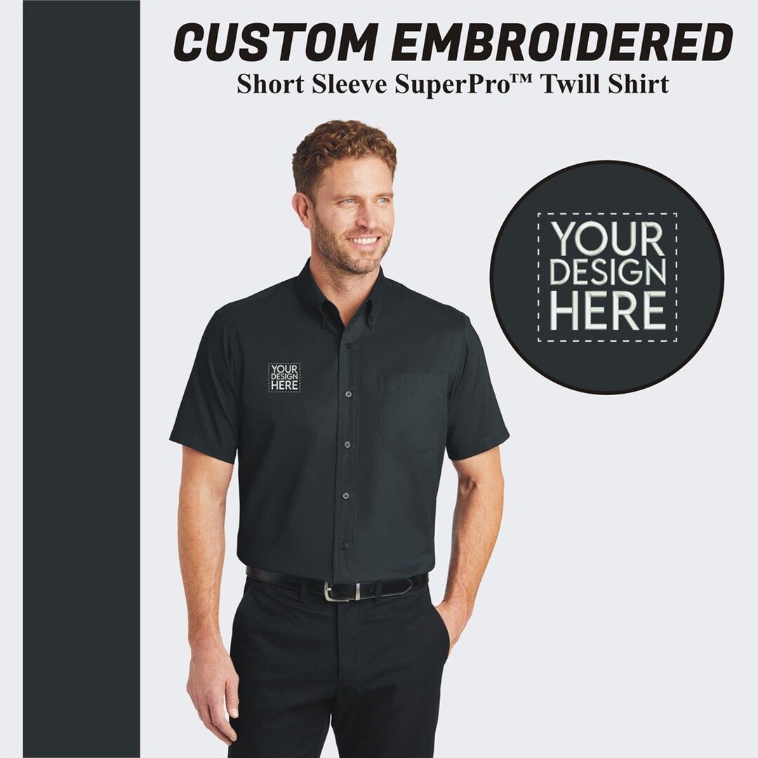Custom Short Sleeve Shirt, Custom Embroidered Shirt, Button Down Formal ...