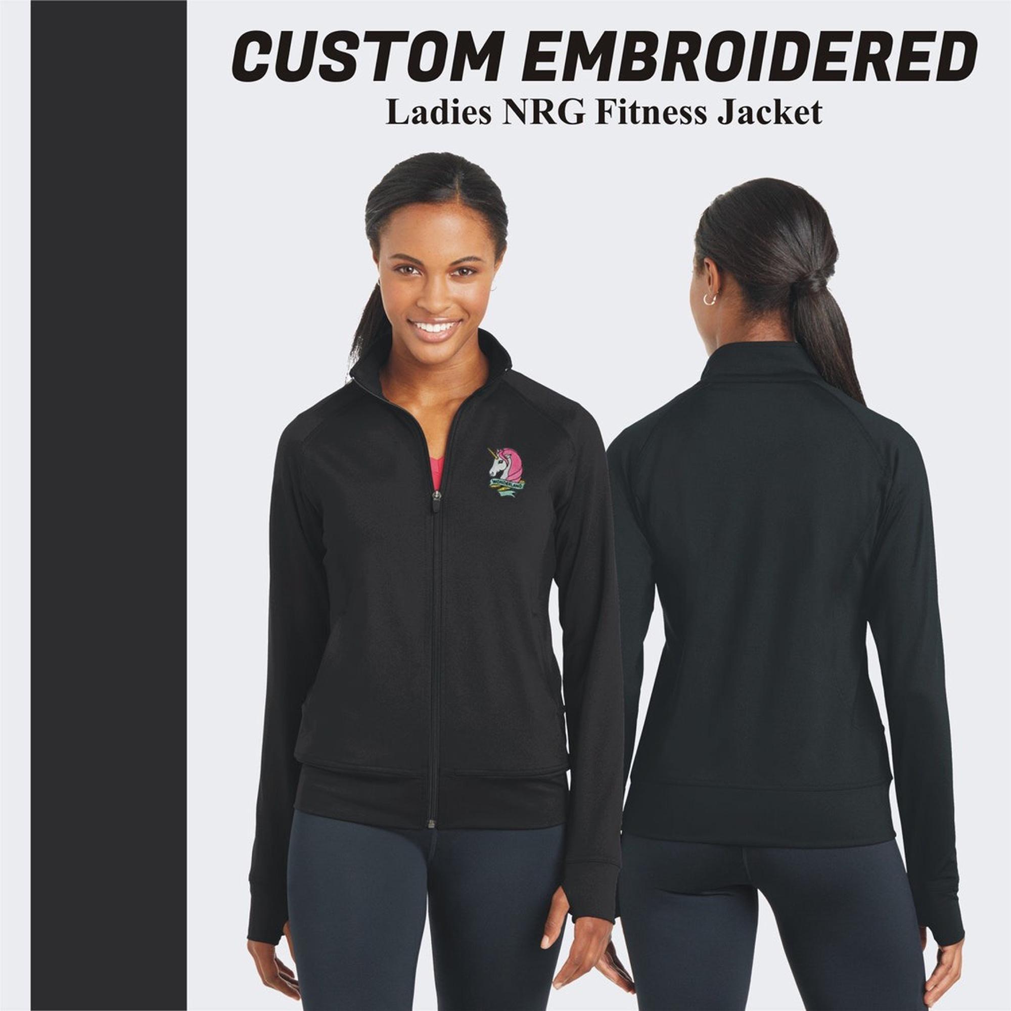 Women's Embroidered Full Zip Fitness Jacket: Custom Logo Apparel - Etsy