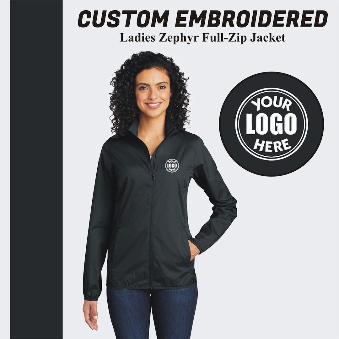 Port Authority® Custom Embroidered Ladies Zephyr Full-zip Jacket, Windbreaker Jacket ...
