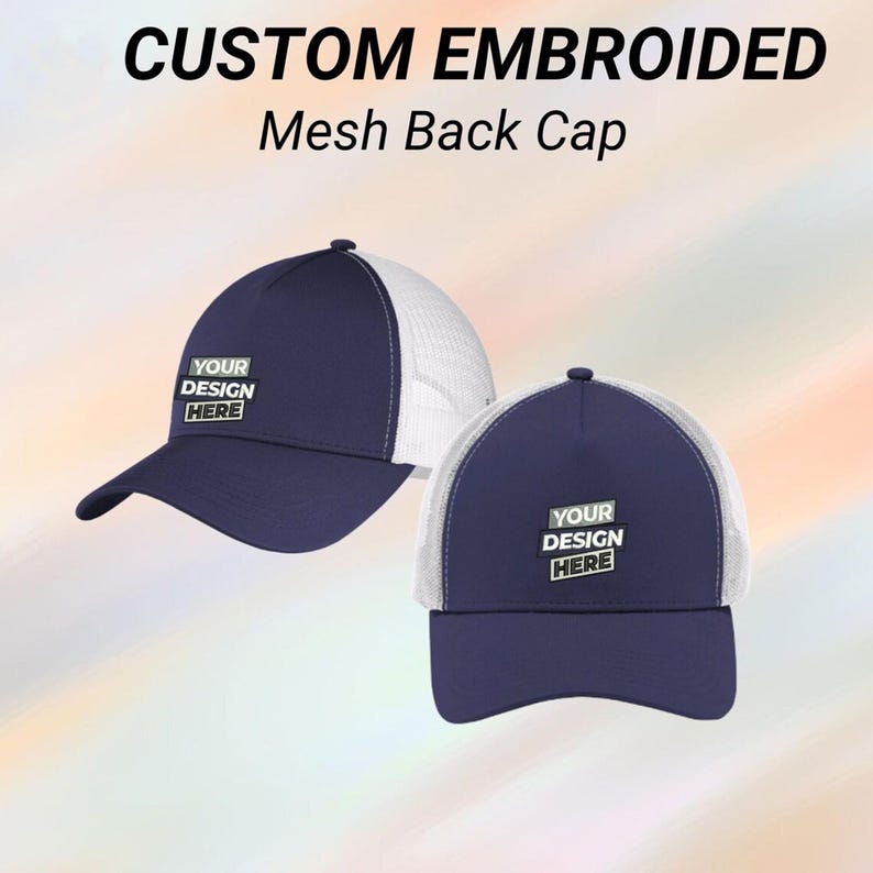 Custom Sport Tek Mesh Back Cap, Custom Embroidered Hat, Monogram Hat ...