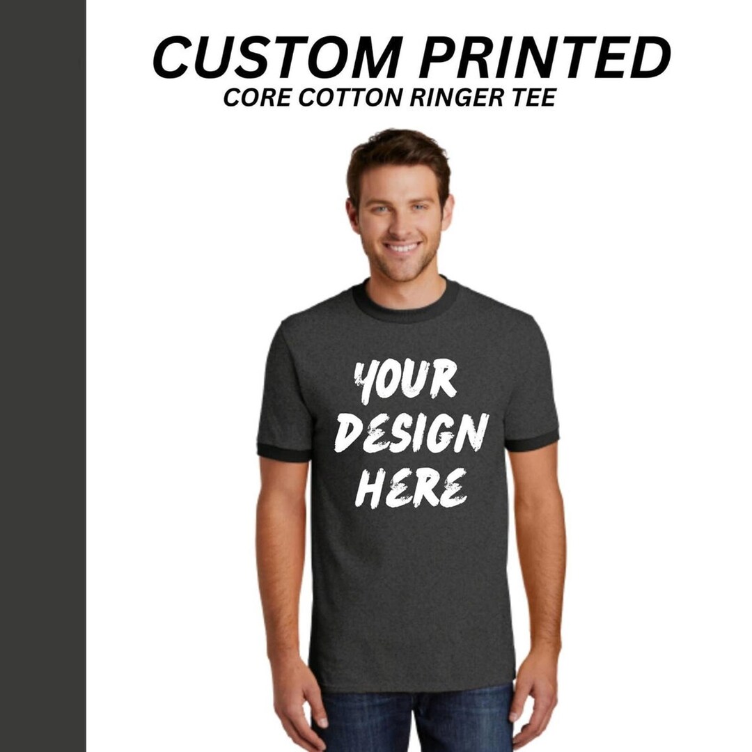 Custom Ringer Tee: Personalized Cotton Unisex T-shirt - Etsy