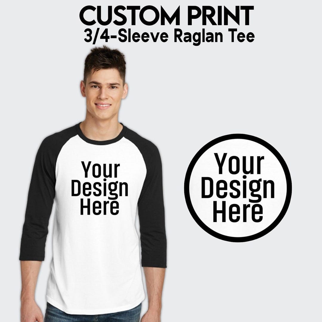 Custom Baseball Tee, Custom Raglan Sleeves T-shirt, Custom Print T ...