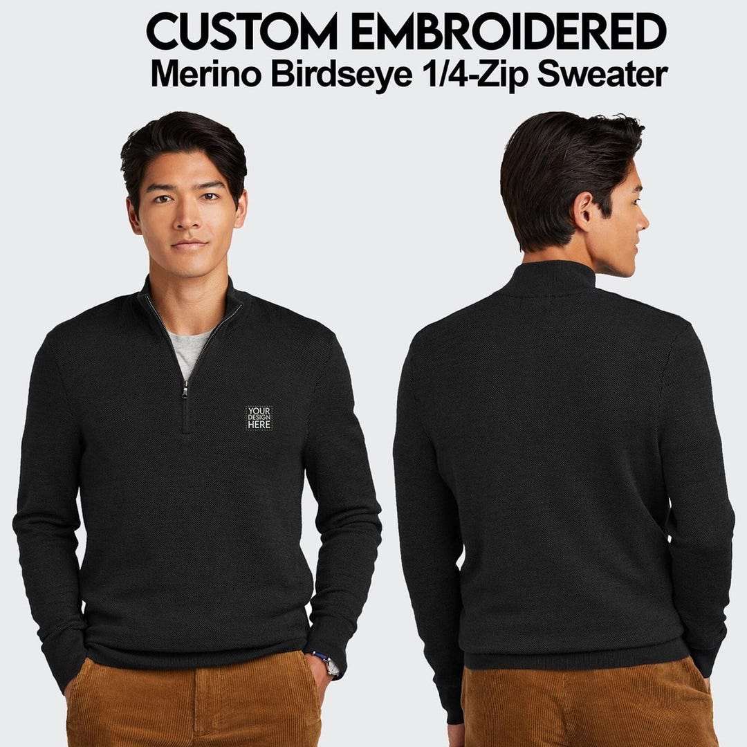 Custom Embroidered Sweater, Custom Zip up Sweater Embroidered ...