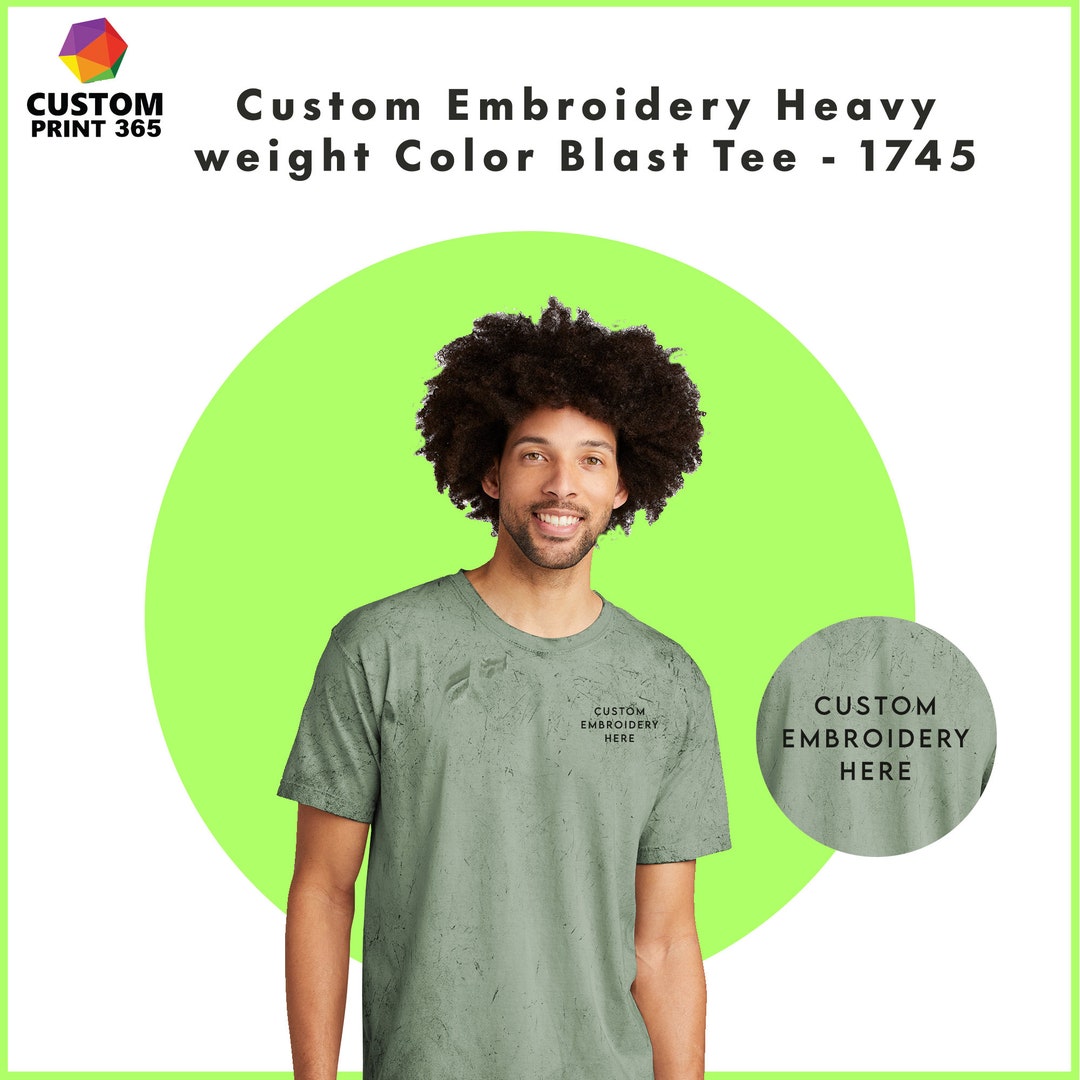 Comfort Colors® Custom Embroidered T-shirt, Color Blast Tee ...