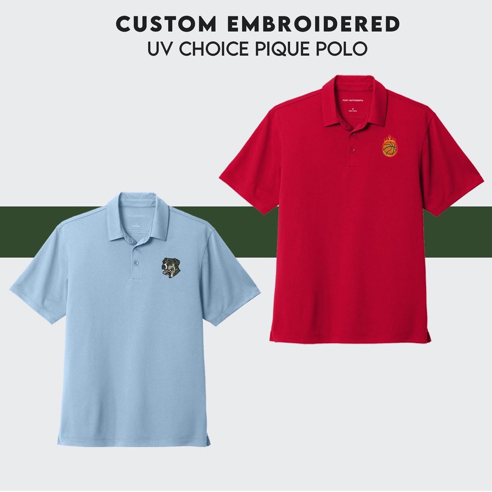 Custom Embroidered Logo Polo Shirt: Moisture Wicking, Snag-resistant - Etsy