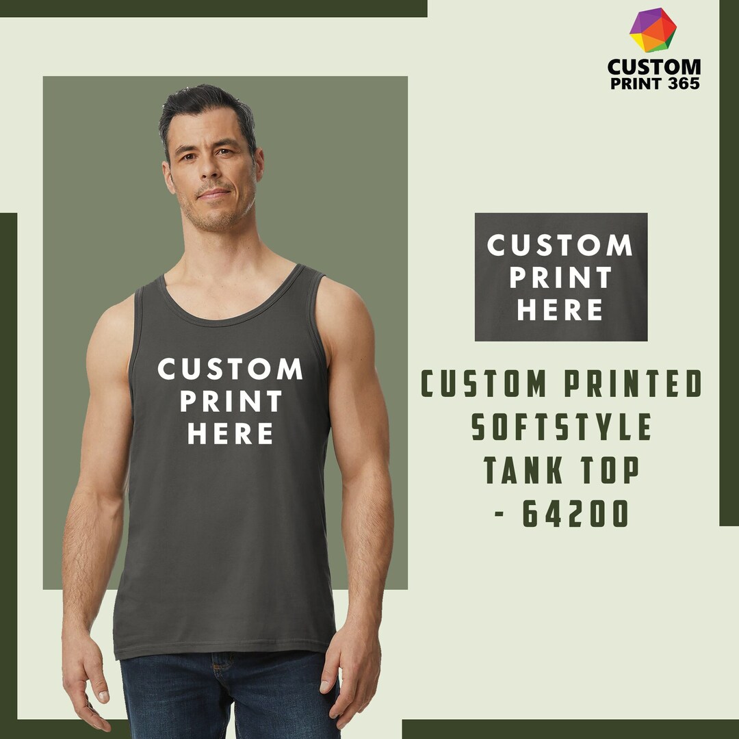 Personalized Tank Top, Custom Text Unisex Tank Top for Men, Printed ...