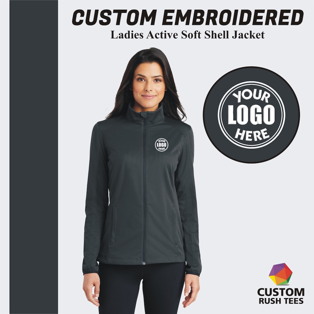 Custom Embroidered Ladies Jacket Port Authority® Active Soft Shell ...