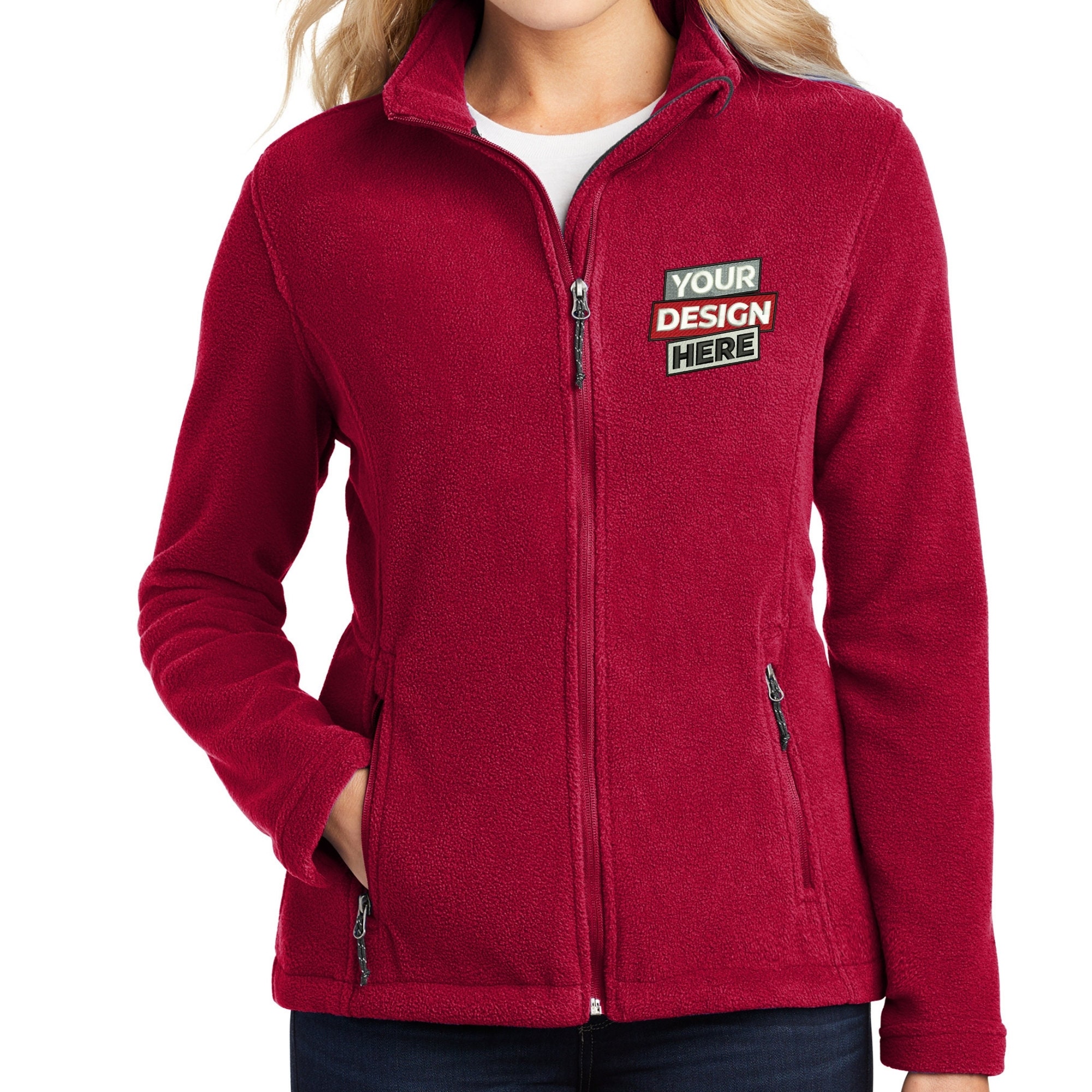 Custom Embroidered Fleece Full-zip Jacket: Personalized Ladies ...