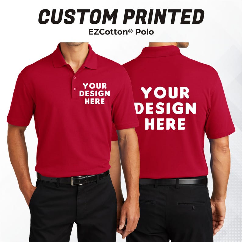 Custom Printed 100% Cotton Polo Shirt: Business Logo Design - Etsy