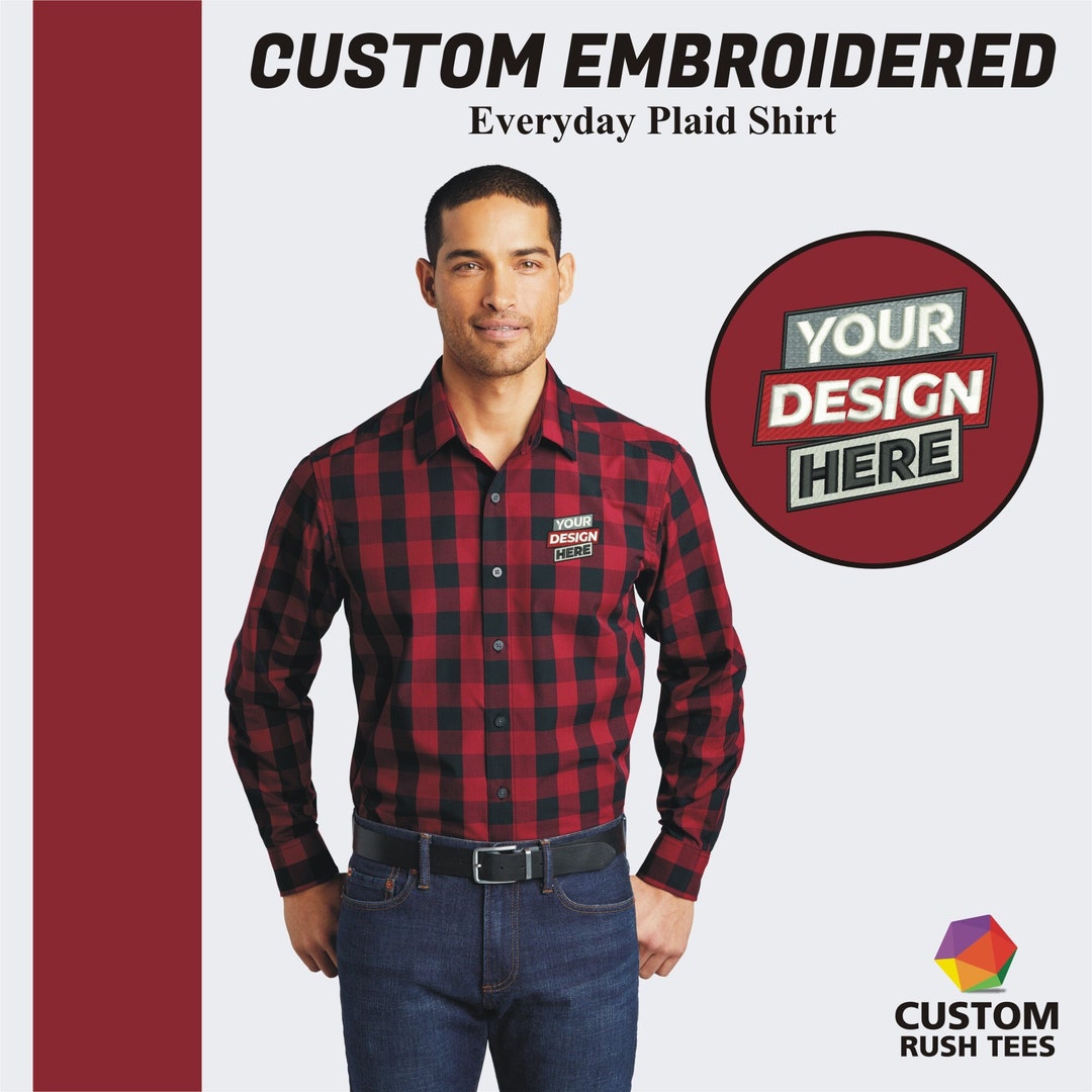 Custom Button Down Shirt Personalized Logo Shirt Custom Embroidered ...
