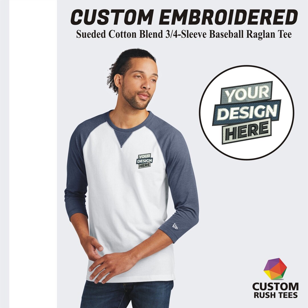 New Era® Embroidered Raglan Tee, Custom Baseball Tshirt, Custom Team ...