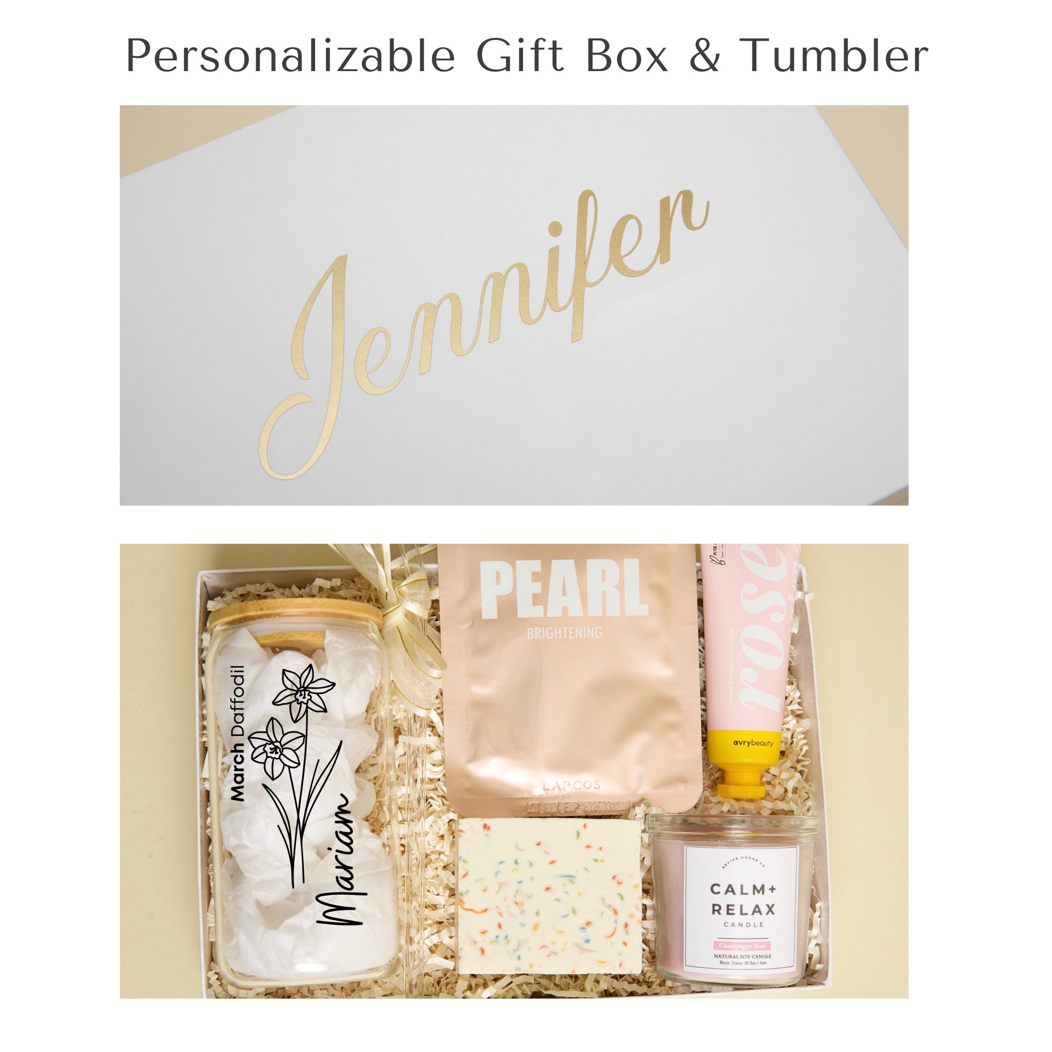 Birth Flower Gift for Her Personalized Glass Cup Gift for Women Birth ...