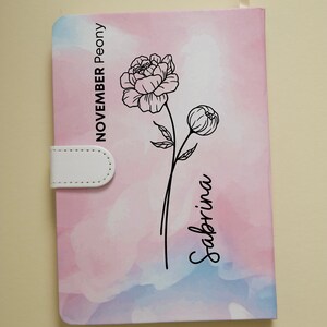 Personalized Birth Flower Name Notebook Birthday Notebook Her Custom ...