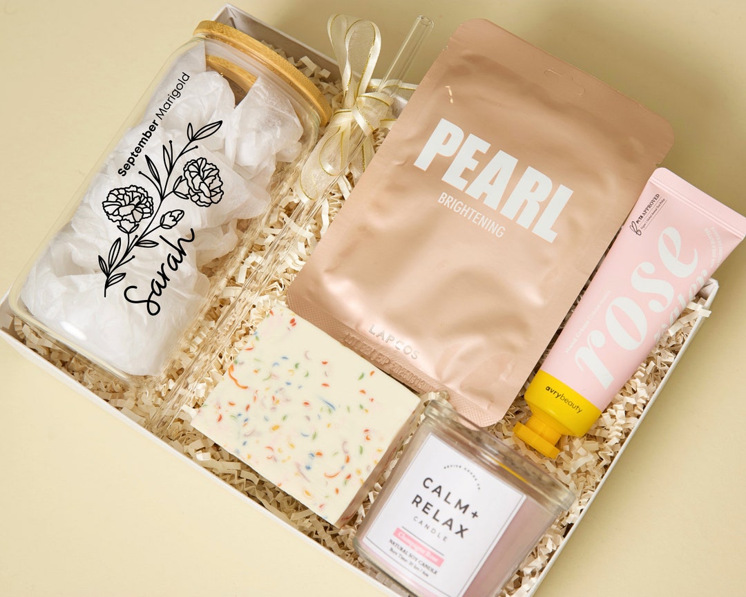 Birth Flower Gift for Her Personalized Glass Cup Gift for Women Birth ...