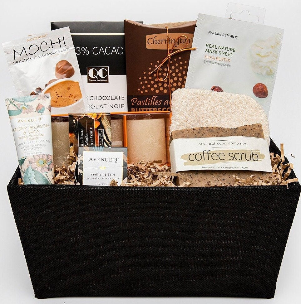 Coffee Lover Gift Basket for Women's Self Care Gift Her Coffee Tea Gift ...