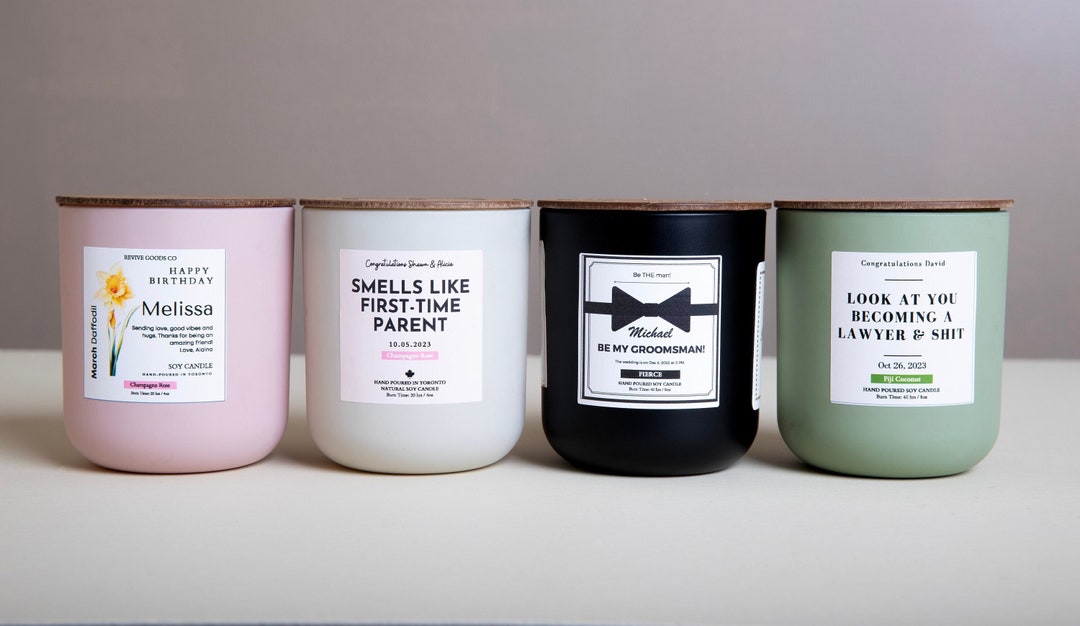 Personalized Birthday Candle Gift Set Custom Text Candle Gift for Her ...