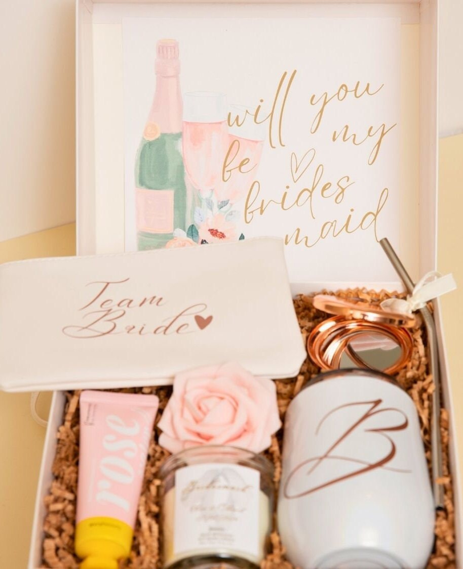 Best Friend Bridesmaid Proposal Box Thankyou Gift Box Bestie Custom ...