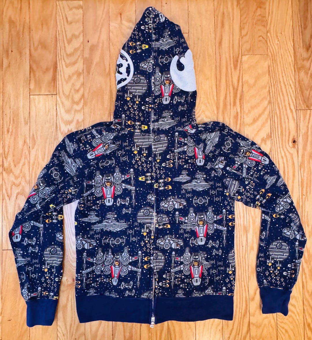 RARE BAPE Hoodie Rare Design: Ape in A Rocketship / Spaceship Thick ...