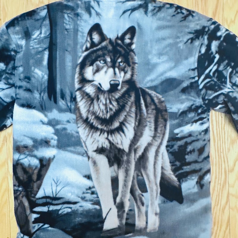 Wolf Fleece Jacket - Etsy UK