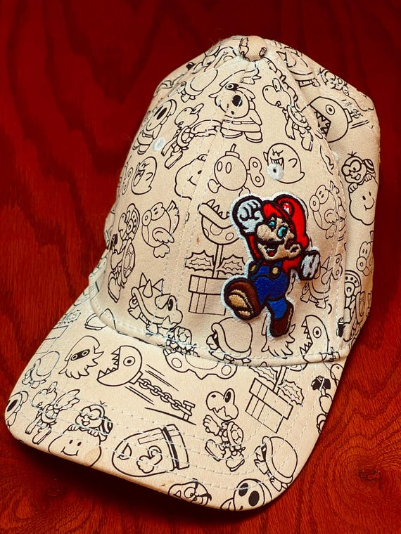 Vintage Super Mario Baseball Cap Ball Hat Mario Ninet… - Gem