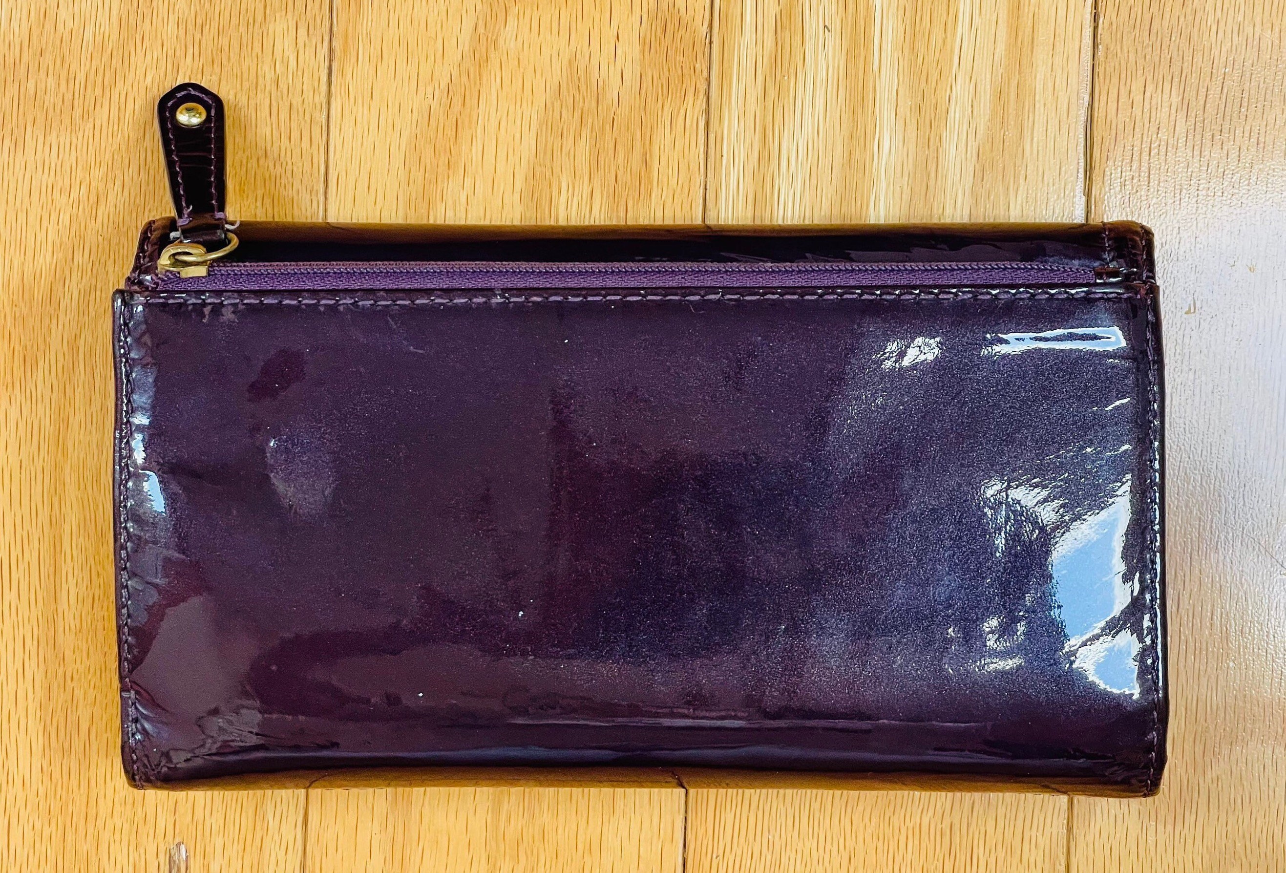 RARE Vintage Coach Plum / Deep Grape Patent Leather Ladies Trifold ...