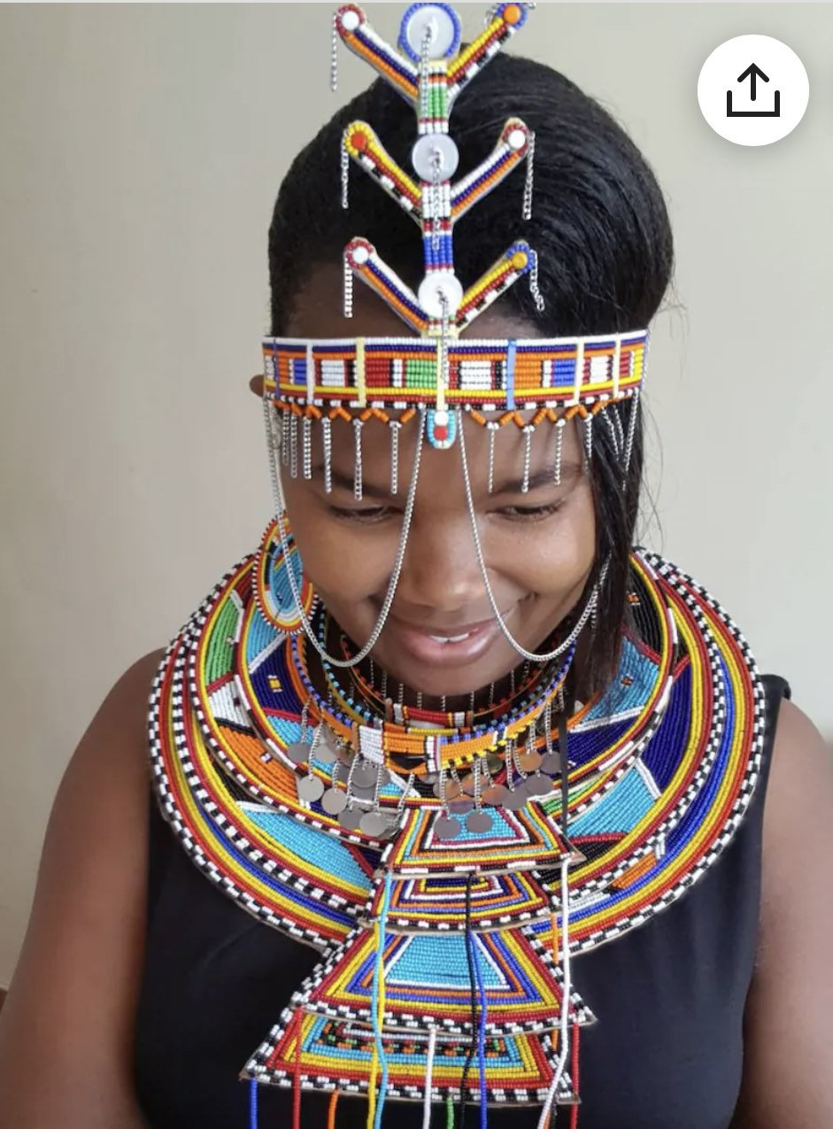 1960s Maasai Wedding Necklace Vintage African Bib Necklace Handmade ...