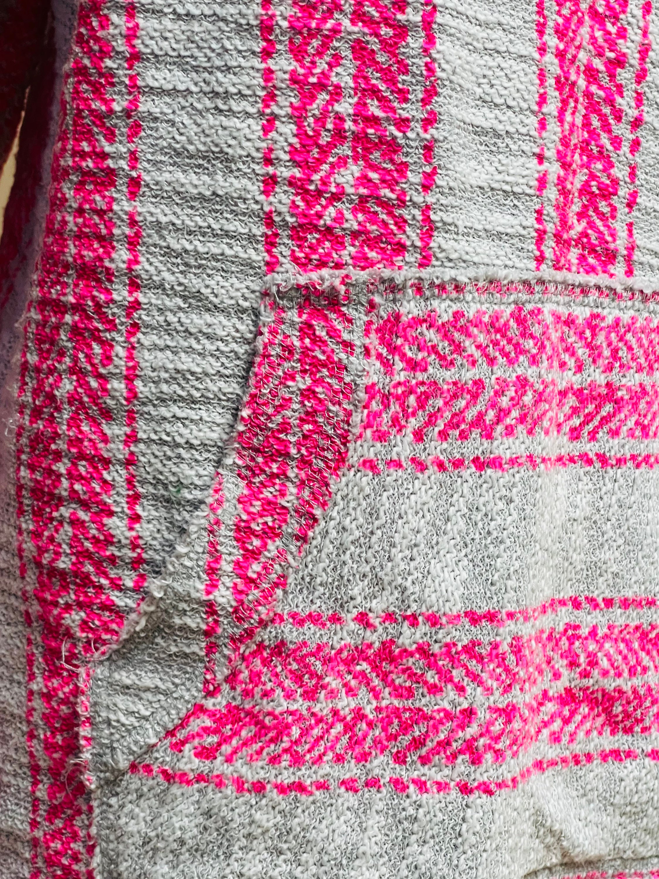 90s Hot Pink Drug Rug Baja Hoodie Florescent Pink Hippie Boho - Etsy