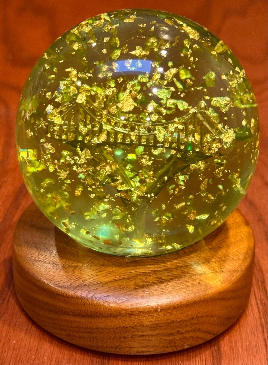 Vintage Royal Gorge Colorado Snow Globe Beautiful & Bright Gold ...