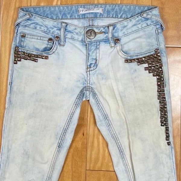 Vintage Free People AOP Patterned Bell Bottom Deadstock Jeans Unique ...