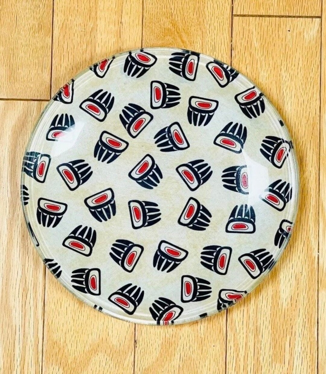Beautiful Native American Glass Serving / Home Decor Plate Handmade ...