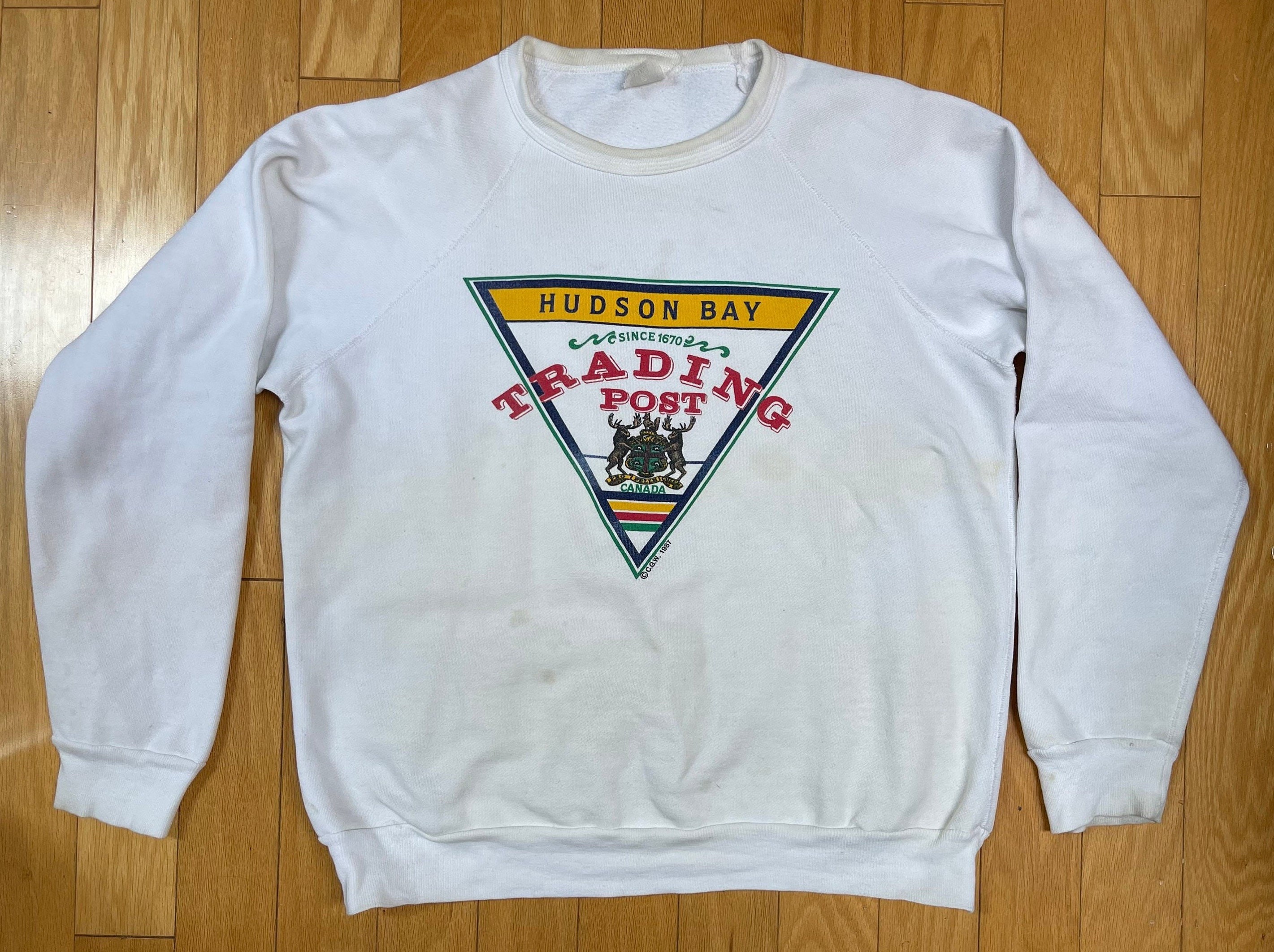 RARE Vintage 1987 Hudsons Bay Trading Post Sweatshirt Crewneck Hudsons ...