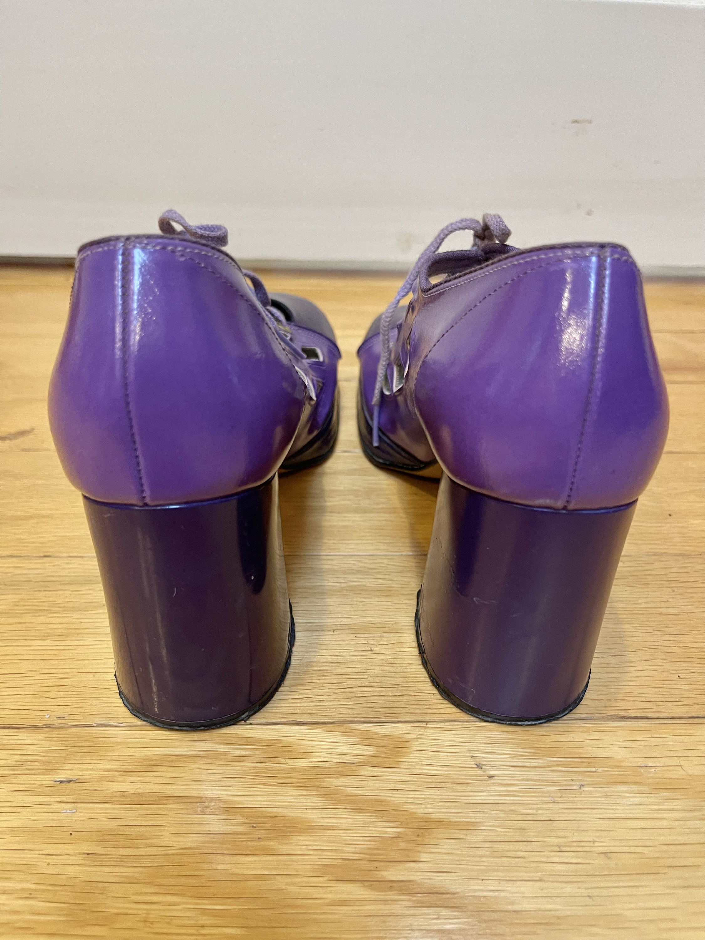 70s Sears Purple Platform Cutout Disco Pimp Lace up Shoes Sears the ...