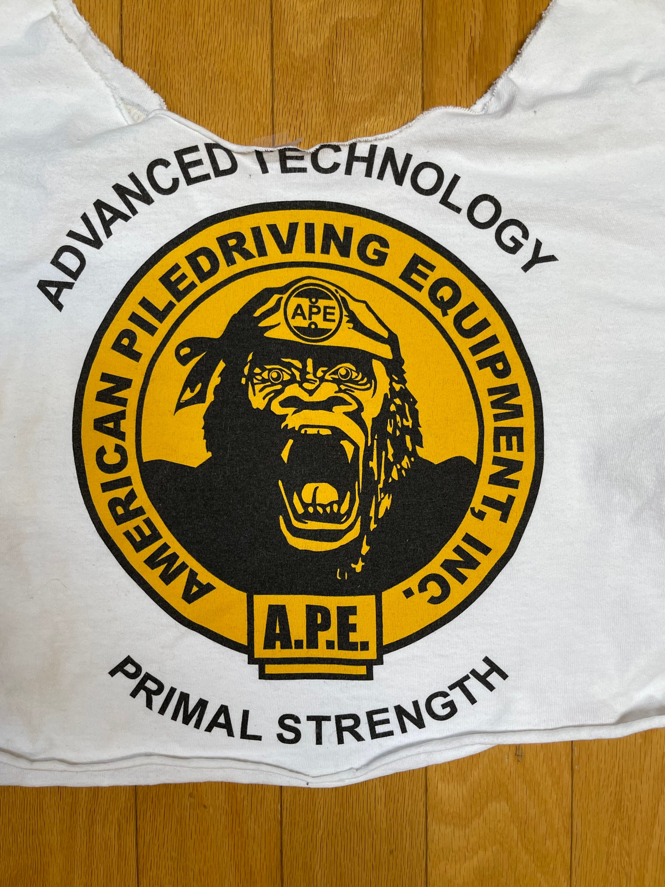 RARE Awesomely Cool 1990s Industrial Workwear Ape Graphic Tshirt Raw ...