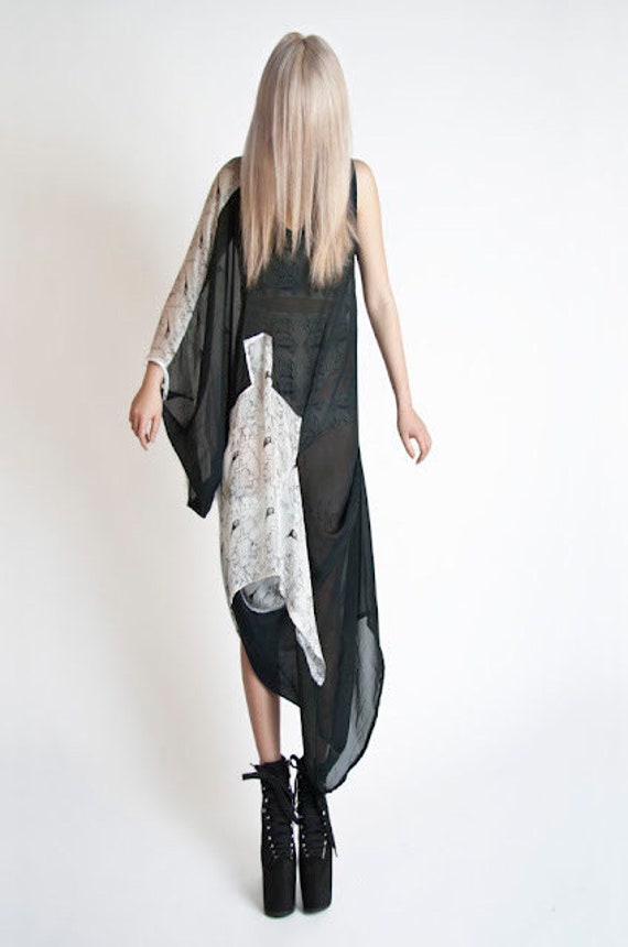 RARE Faith & Fawn Goth Goddess Deadstock Dress Black … - Gem