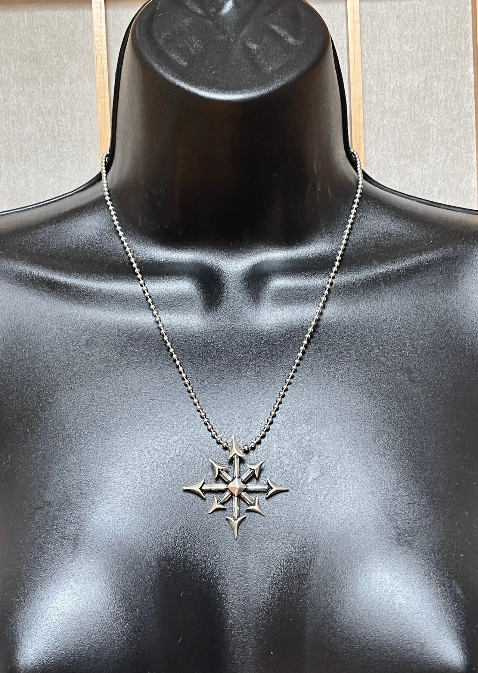 Vintage 80s Silver Chaos Star Pendant Necklace Handforged Symbolic ...