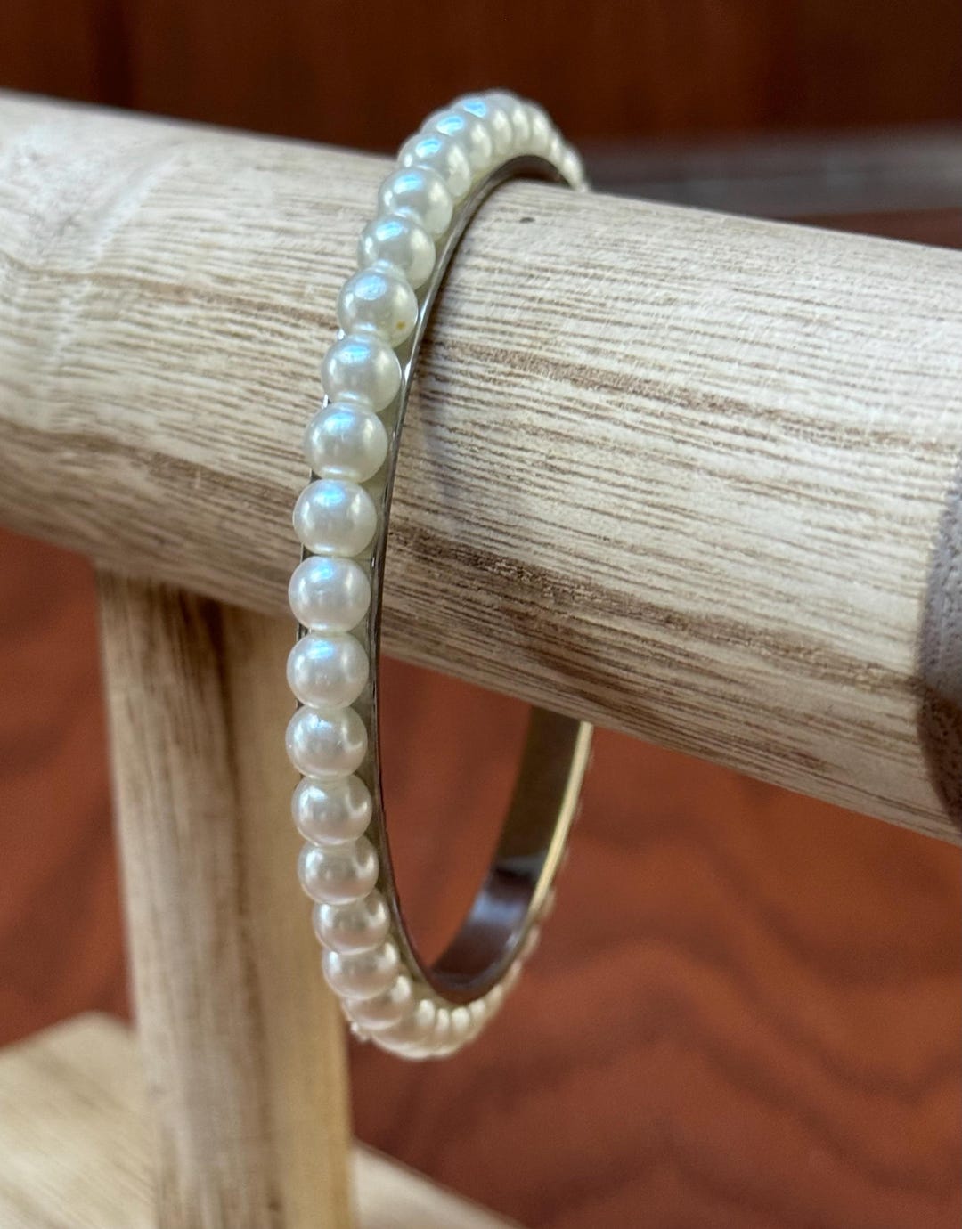 RARE Ladylike Pearl Bangle Vintage Pearl Costume Jewelry Thin ...