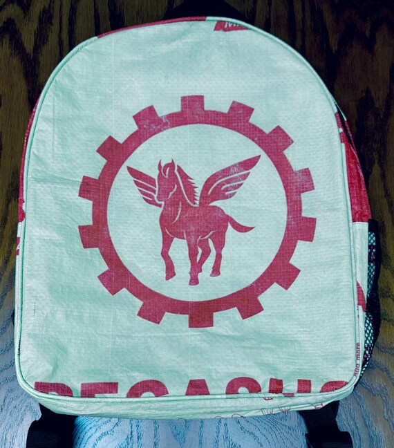 Vintage Pegasus Backpack Antique Cement Bag Repurpose… - Gem