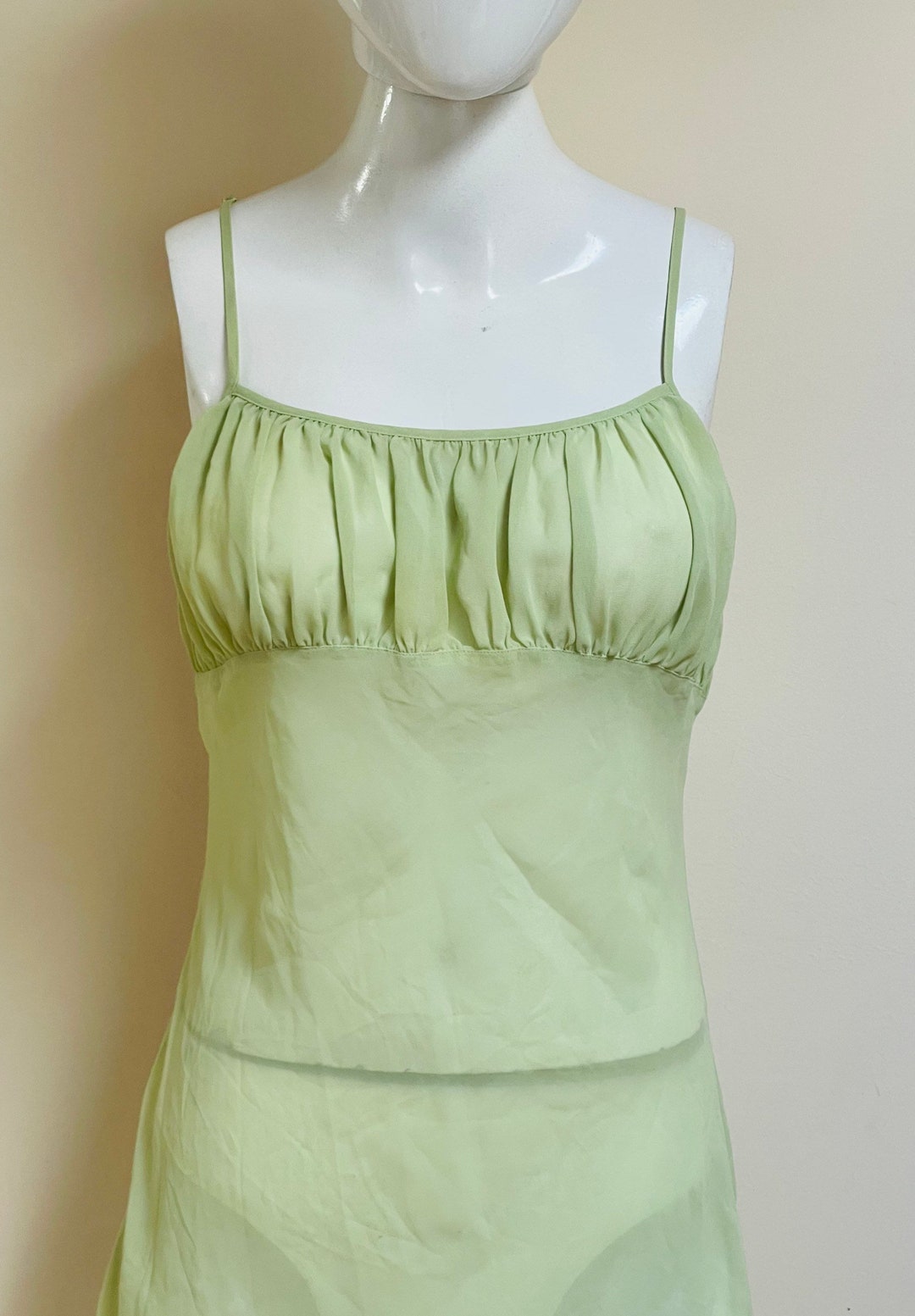 90s Victoria’s Secret Milkmaid Baby Doll Cucumber Green Sheer Nightgown ...