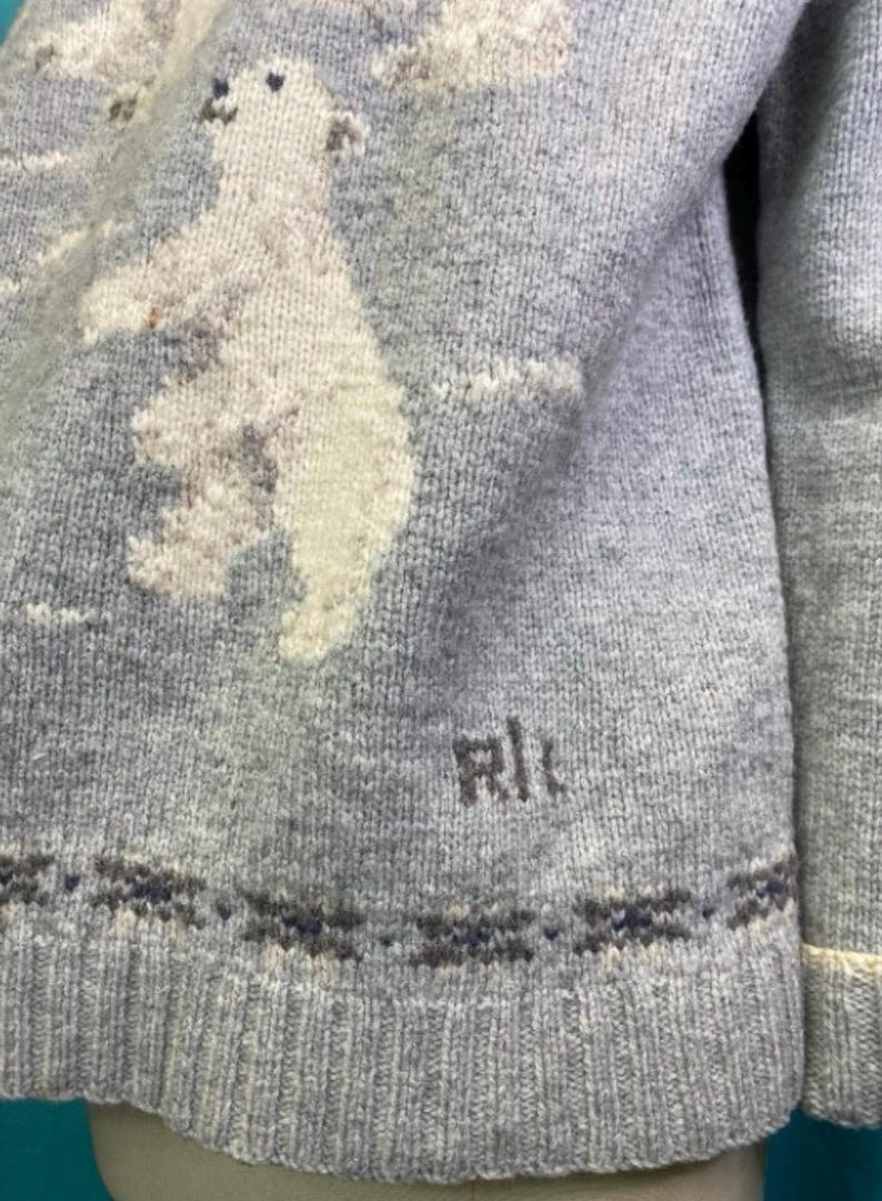 RARE Vintage Ralph Lauren Winter Theme Lambs Wool Hand-knit Intarsia ...