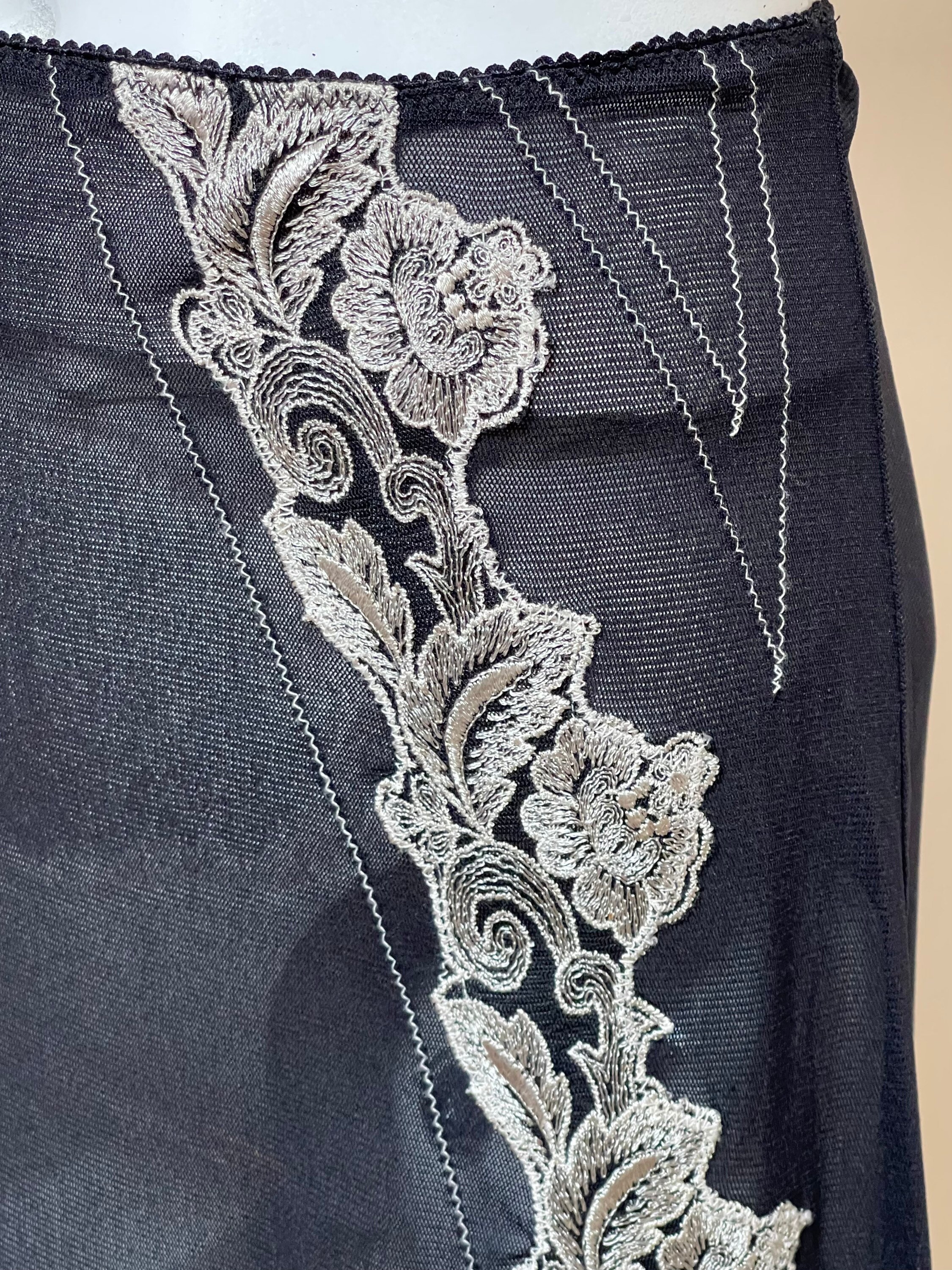 1950s Black & Cream A-line Half Slip Antique Embroidery - Etsy