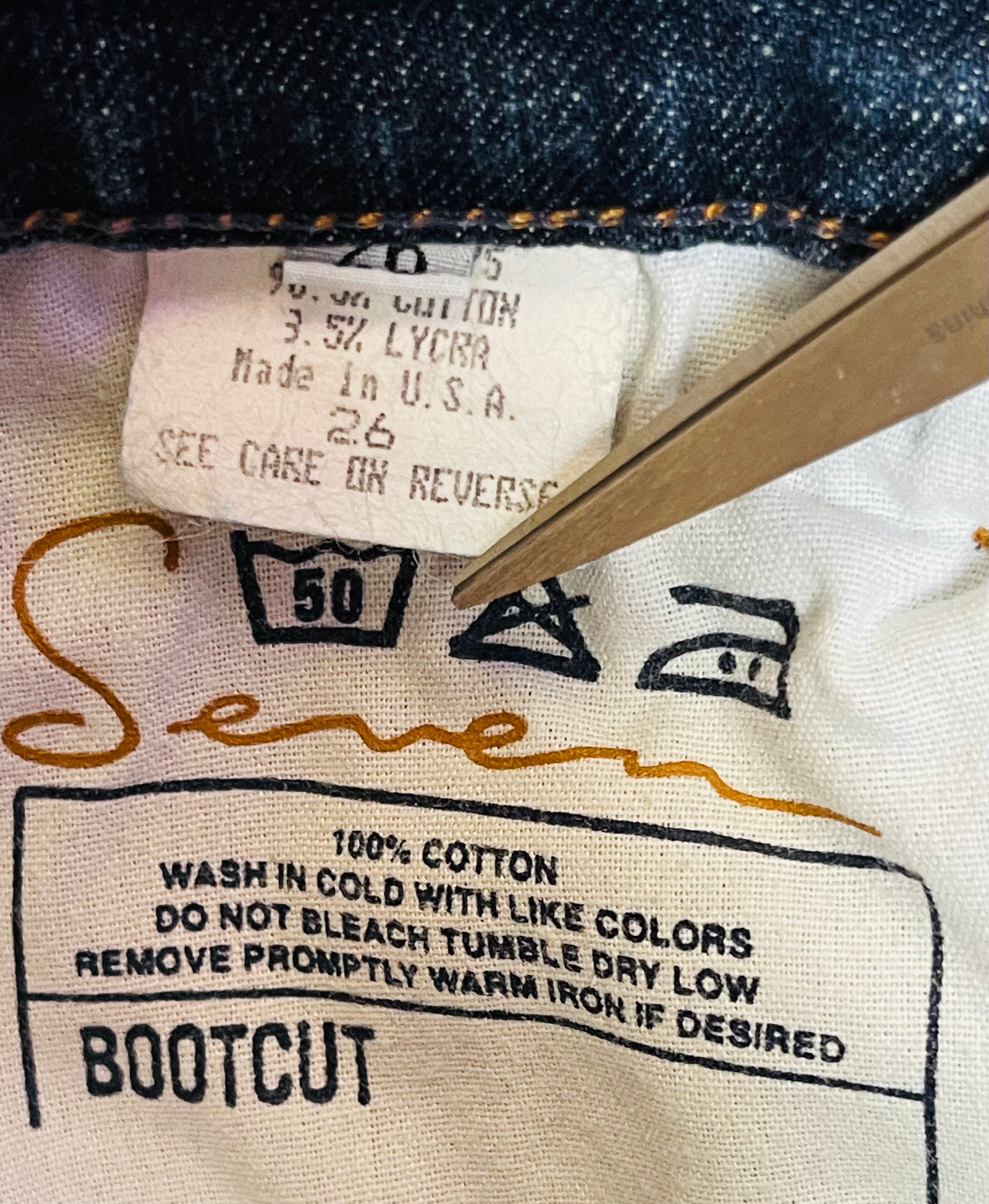 Y2K 7 for All Mankind Blue Denim Jeans Low Waist Classic Bootcut Style Flared Leg Seven for All ...