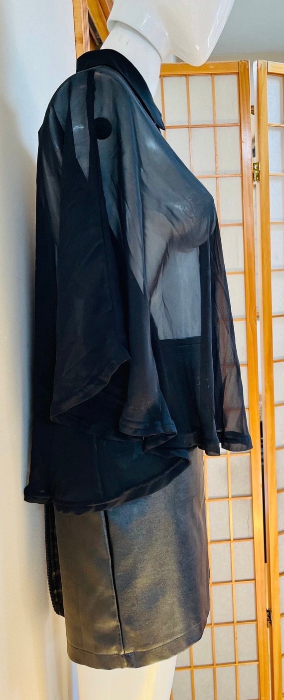 Beautiful Y2K Transparent Sheer Flowing Cape Blouse B… - Gem