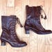 BORN Vintage Leather Handcrafted Boots Victorian Style Lace up Whiskey ...