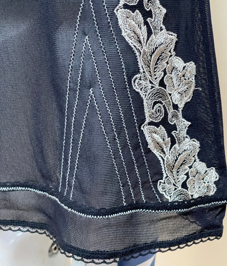 1950s Black & Cream A-line Half Slip Antique Embroidery - Etsy