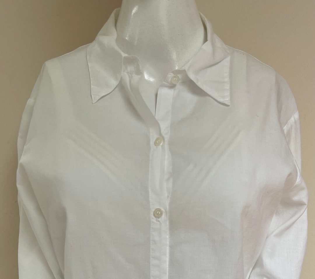 JAMES PERSE 1990s White Collar Button Shirt Los Angles Designer High ...